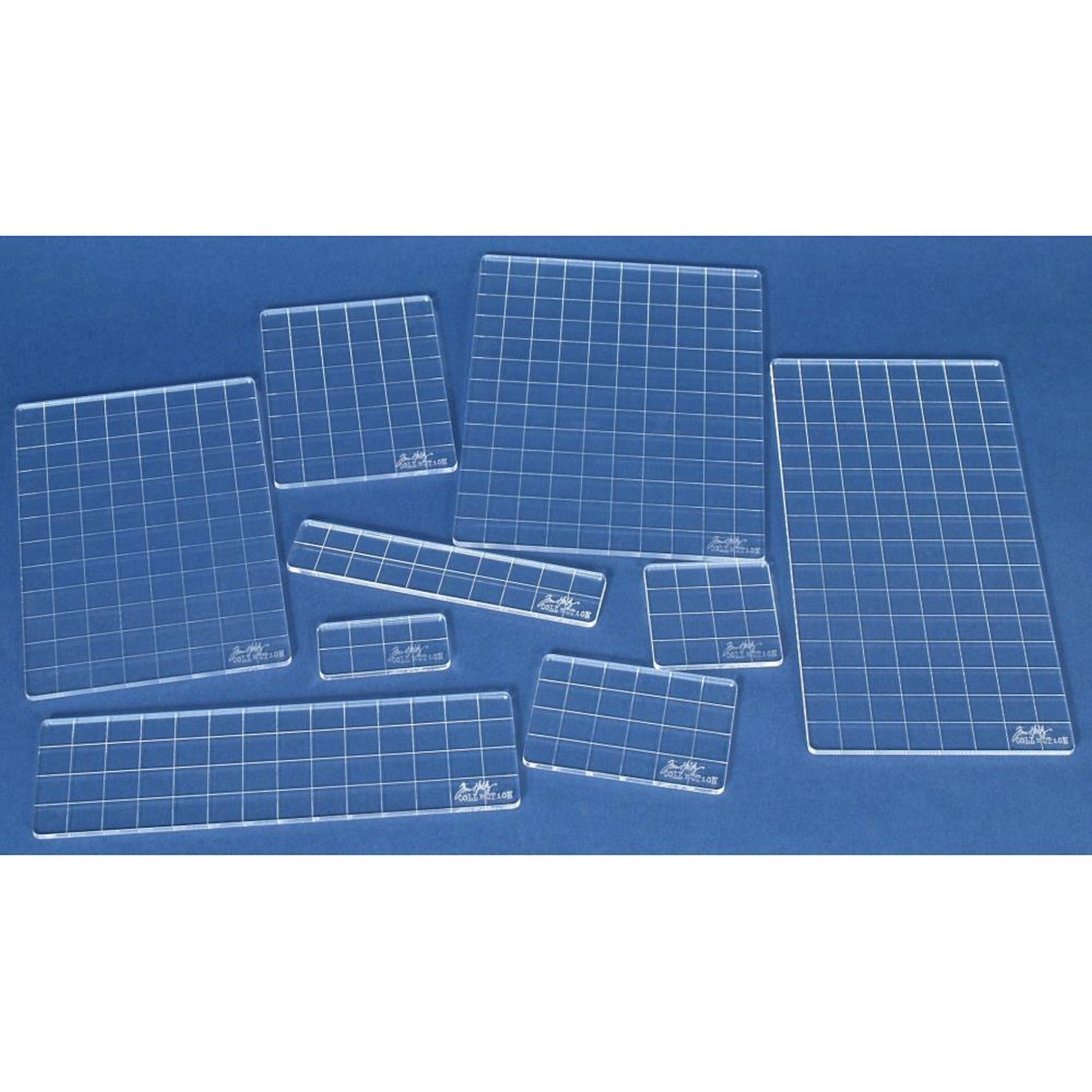 Tim Holtz Acrylic Stamping Grid Blocks 9/pkg Assorted Sizes, GBXL ...