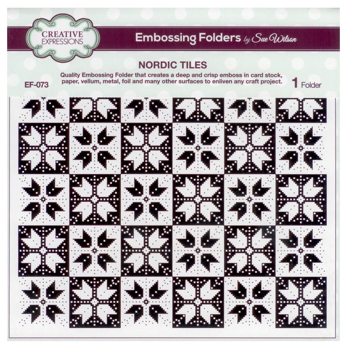 Creative Expressions Sue Wilson 8X8 Embossing Folder Nordic Tiles ...