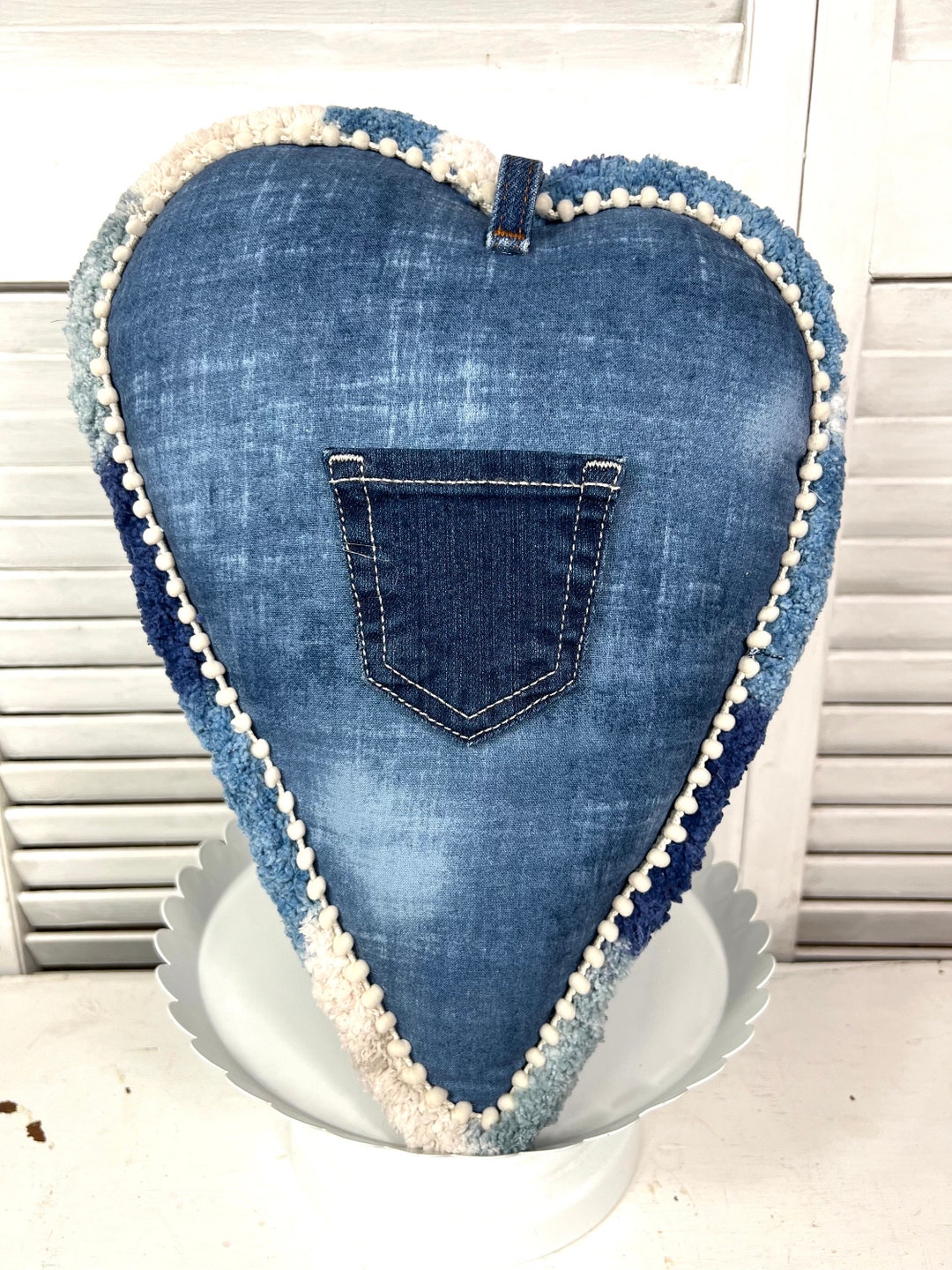 Denim Heart Denim Heart Shape Valentine Heart Wreath - Etsy