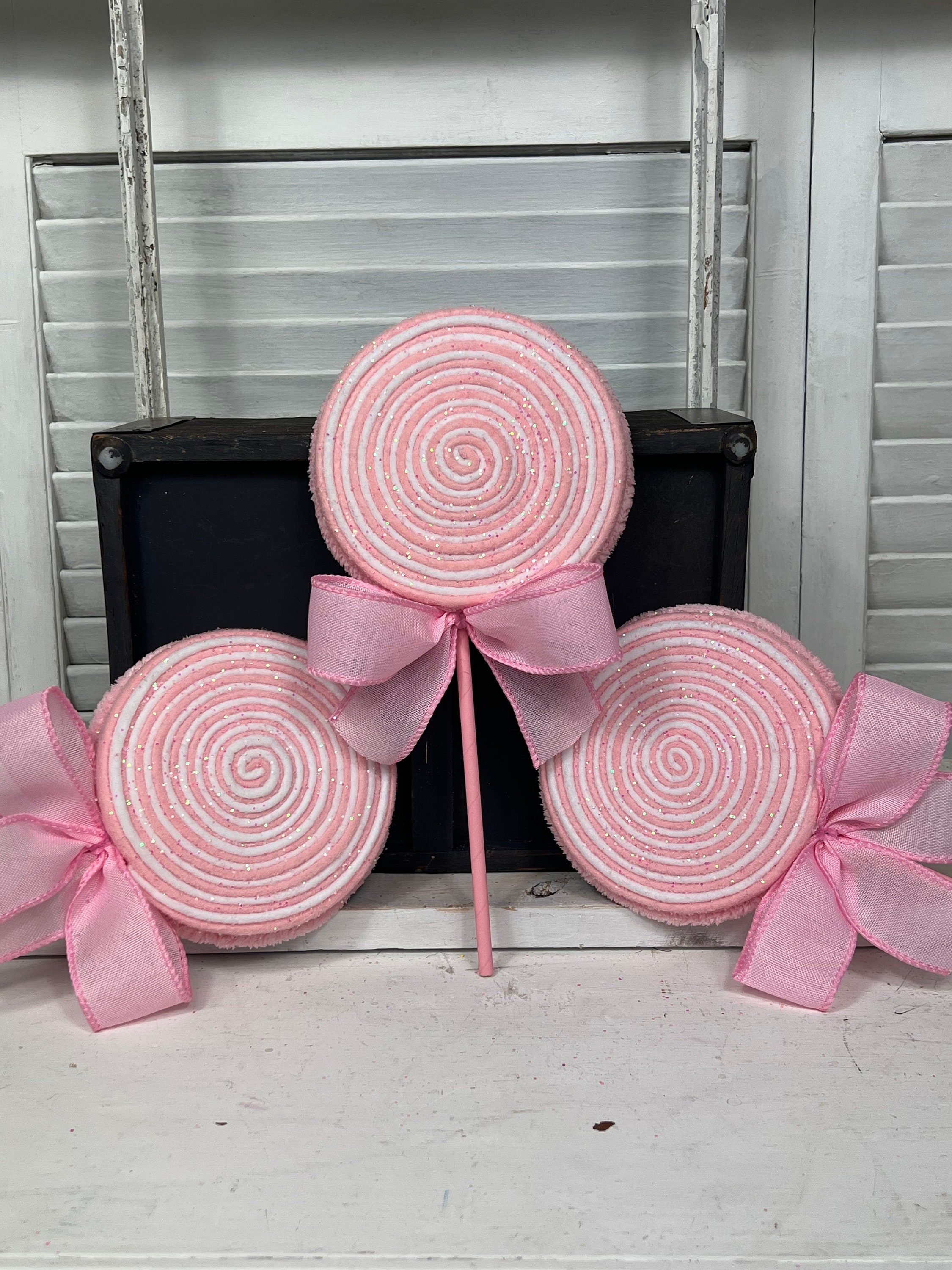 Light Pink and White Lollipops Felt Lollipops Fake - Etsy
