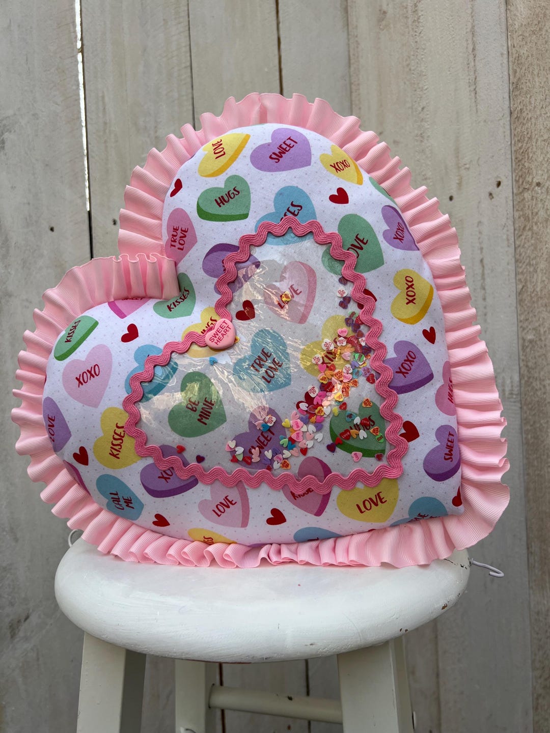 Conversation Fabric Heart / Fabric Heart Shape / Valentine Heart Wreath ...