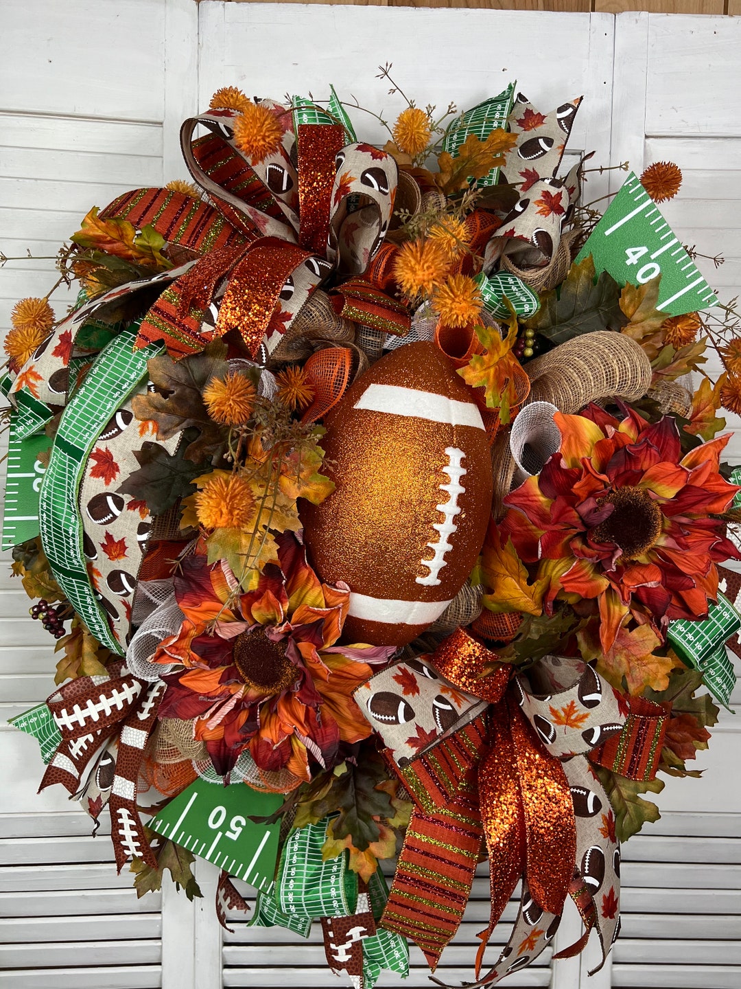 Football Wreath, Sports Theme Wreath, Game Day,gift for Football Fan - Etsy