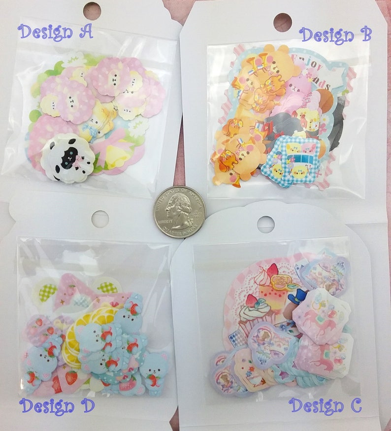 Set of 42 Very Cute Holographic Flake Stickers Choose From 4 - Etsy