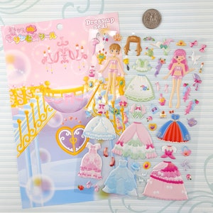 Pretty Princess Fashion Girls Dress up Puffy Pop up Stickers ! (BST-8 ...