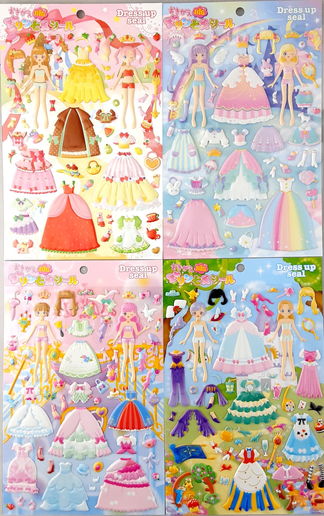 Pretty Princess Fashion Girls Dress up Puffy Pop up Stickers ! (BST-8 ...