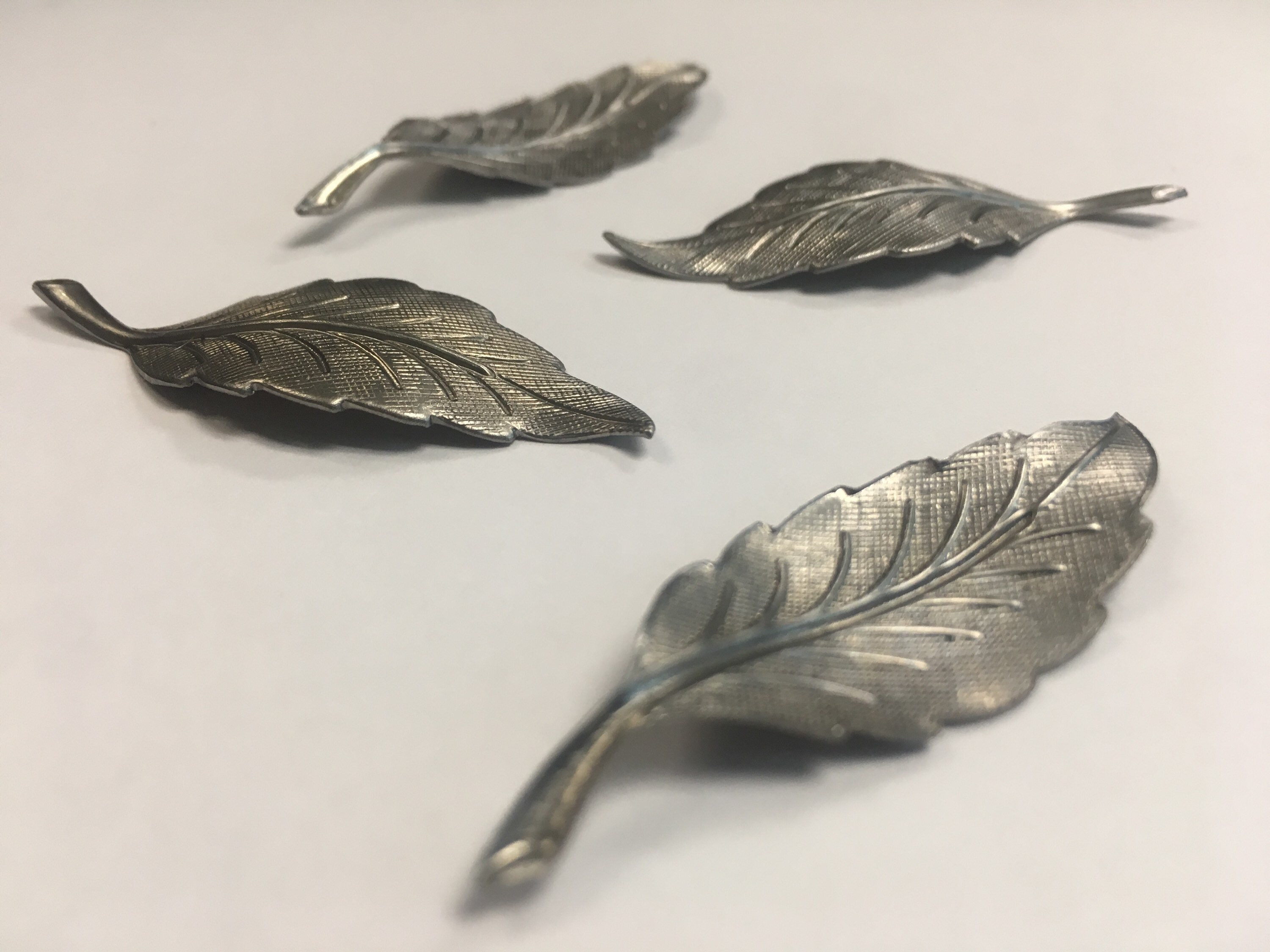 Set of Metal Leaves 2 Leaves 2 Inch Curved Steel Leaves - Etsy