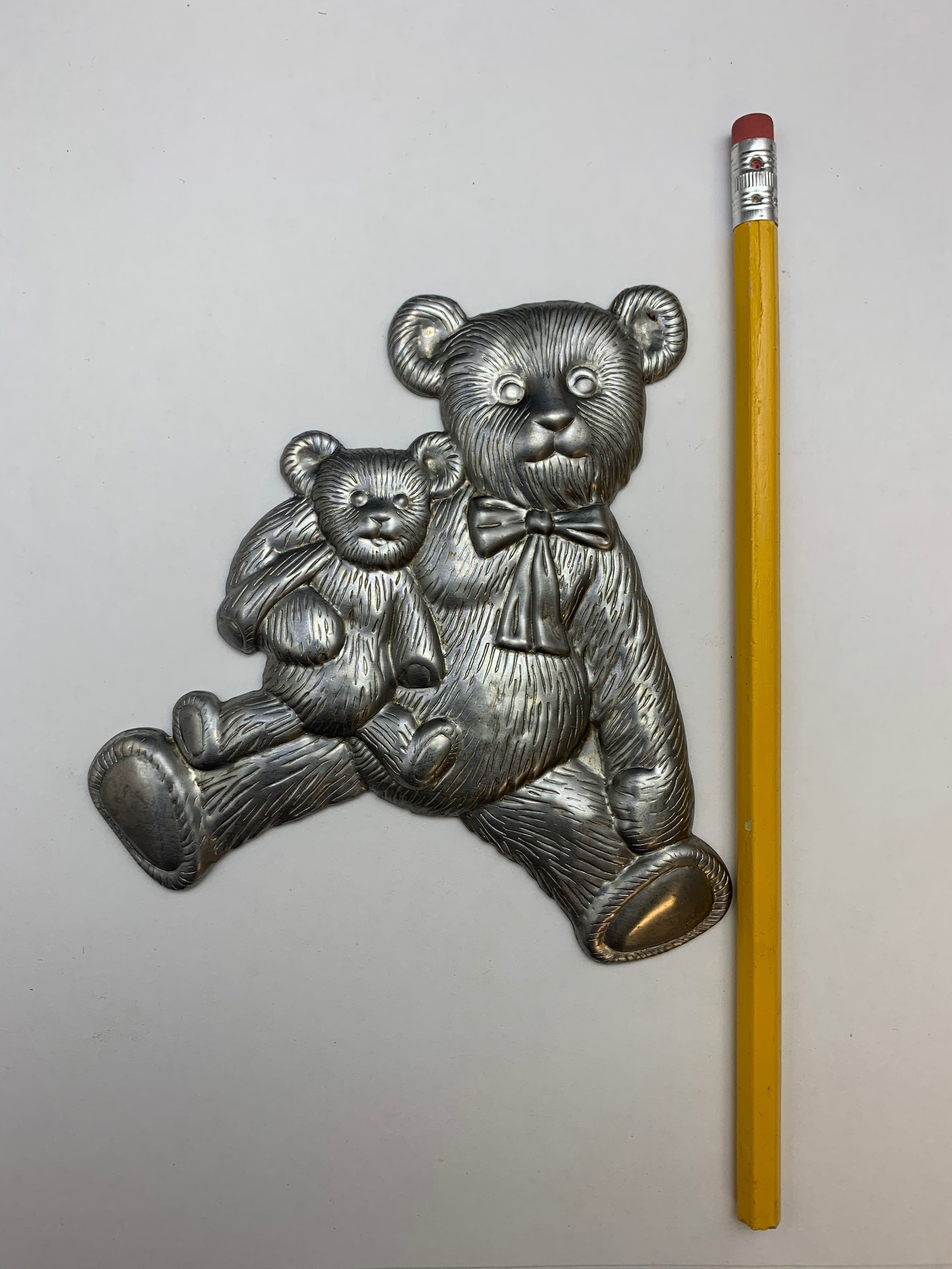 Metal 3d Teddy Bear With Baby Teddy Bear | Etsy