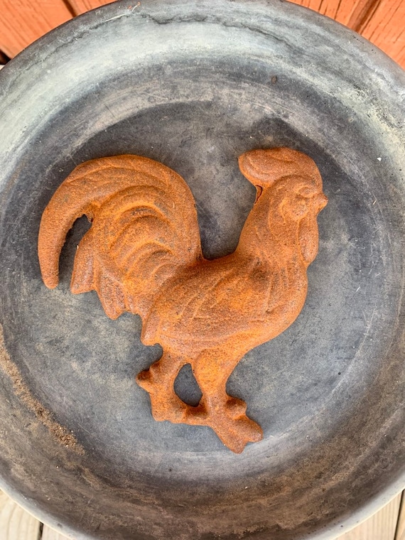 Old Rusty Cast Iron Rooster Heavy Metal Rust - Etsy