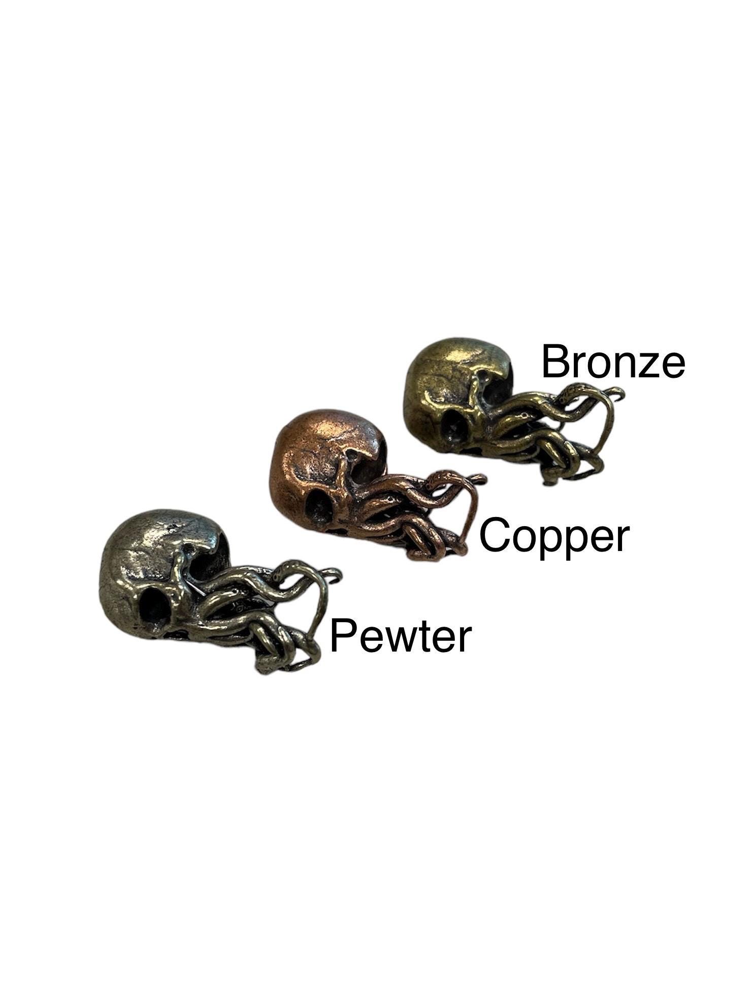 Large Hole Bead for Beards or Dreads. Octopus Skull Beard Beads - Etsy