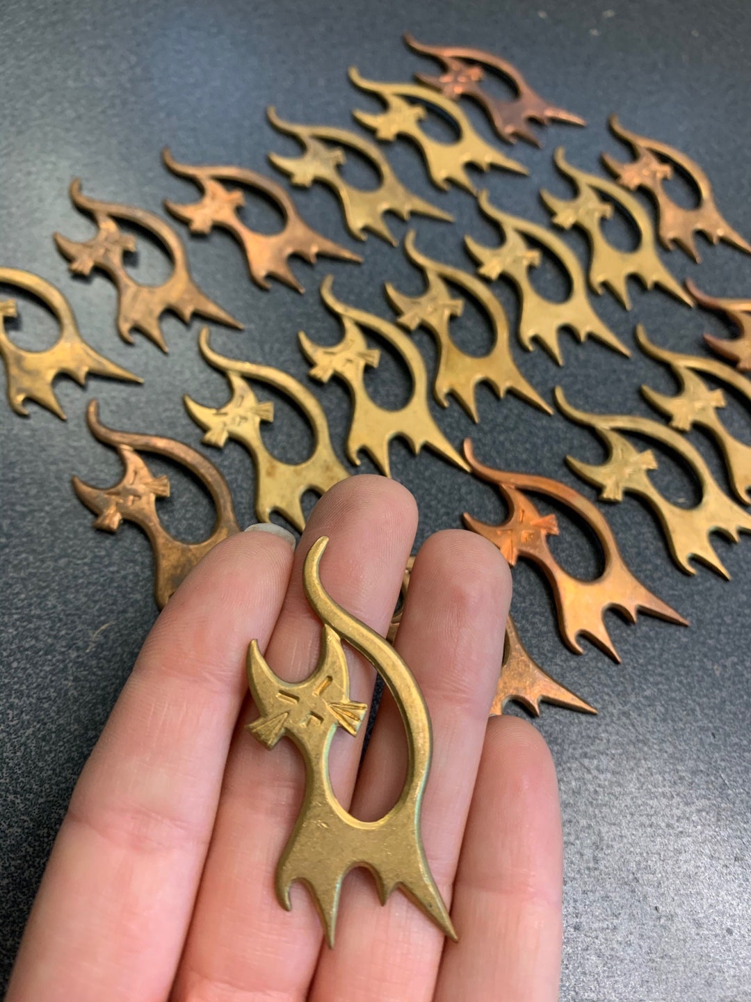 Brass Atomic Cat - Etsy