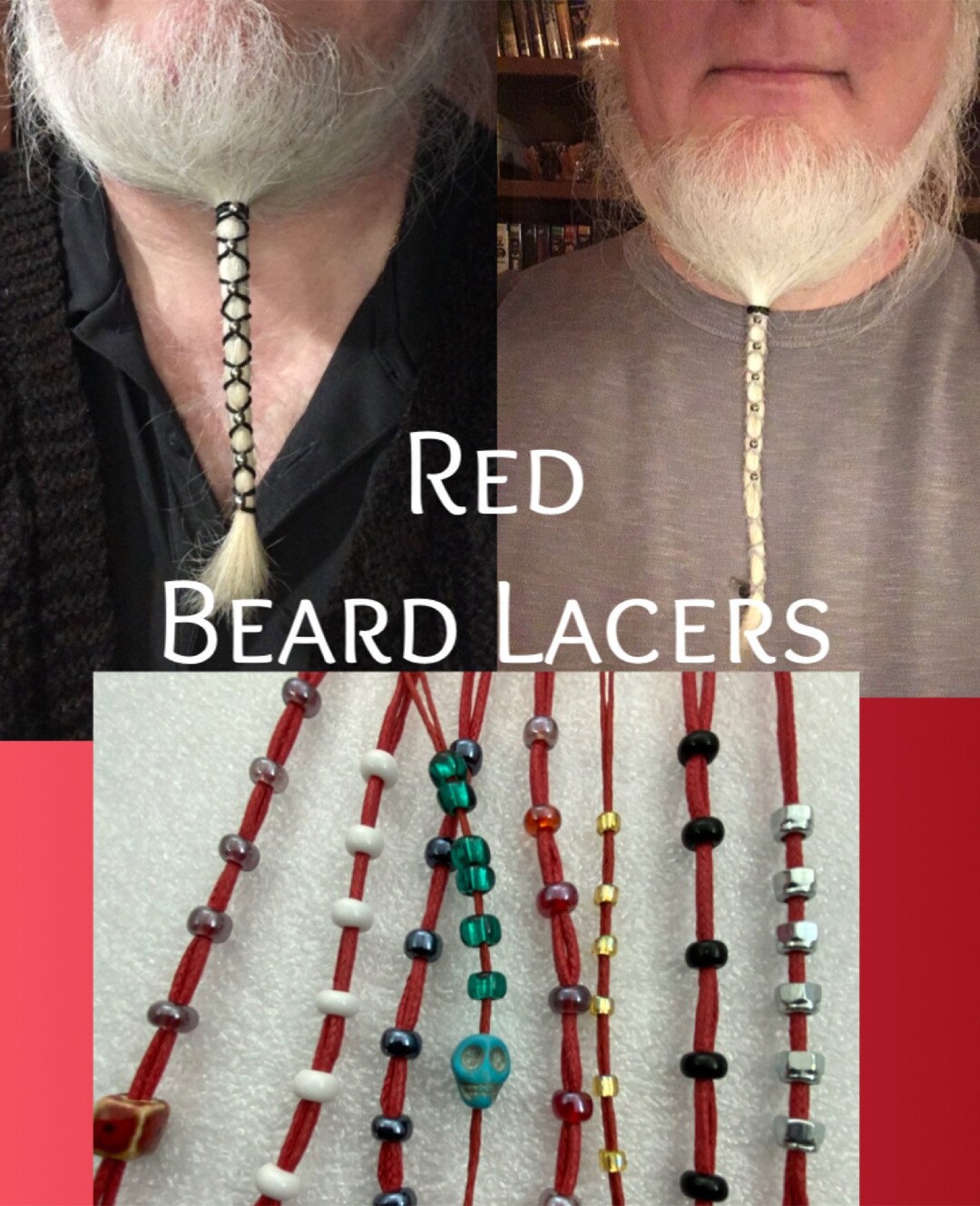 Beard Lacer - RED Beard Hair Accessories | Beard Tie - Etsy