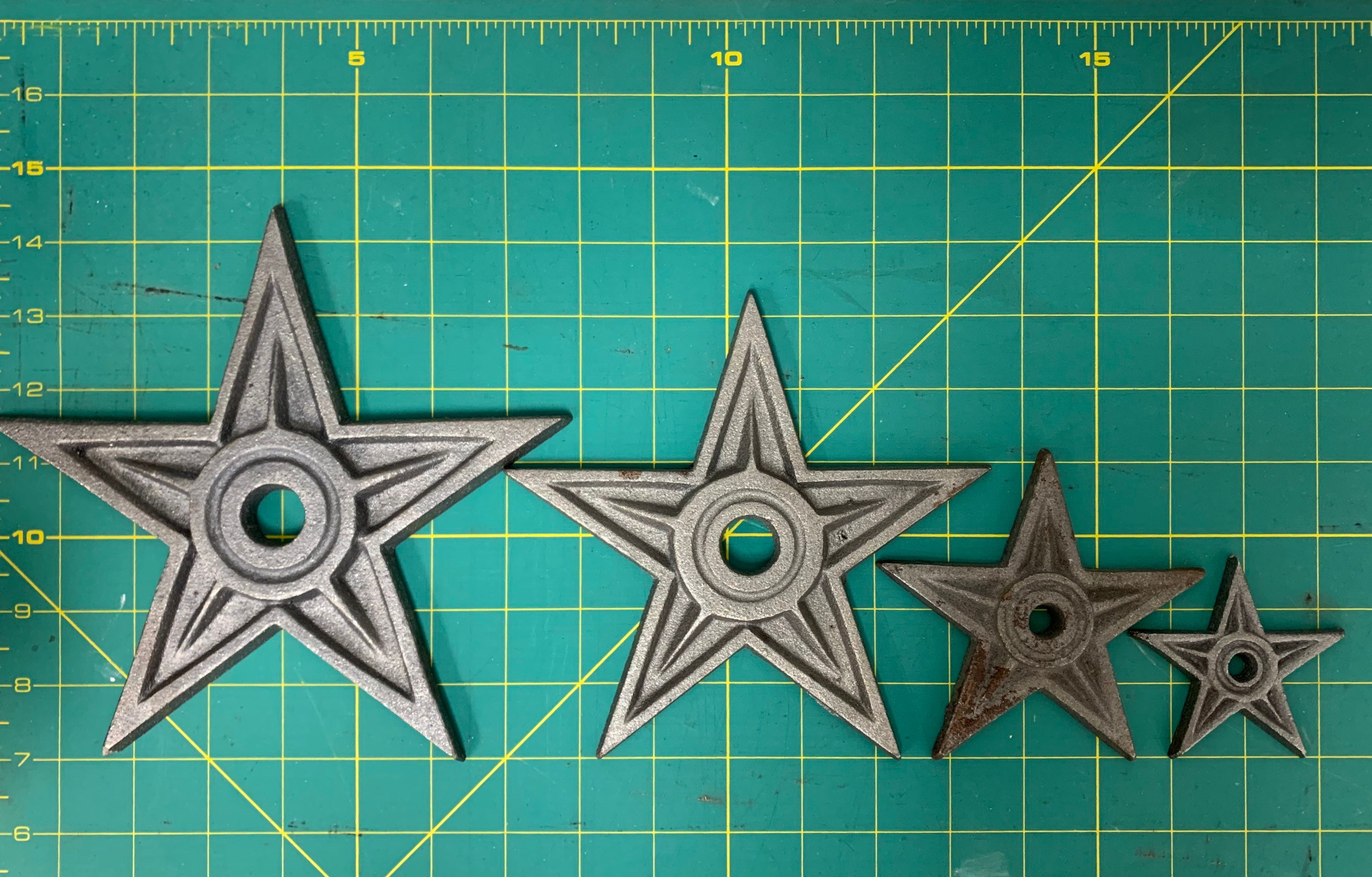 4 Sizes Cast Iron Star With Hole in Center - Etsy