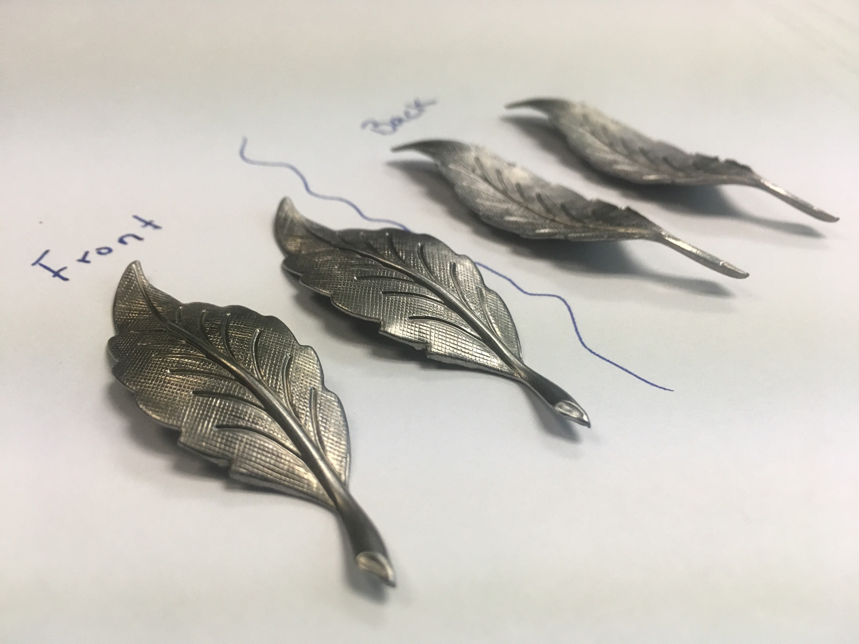 Set of Metal Leaves 2 Leaves 2 Inch Curved Steel Leaves - Etsy