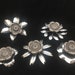Pack of 3 Small Cast Iron Flowers, Heavy, Stackable, Steel Flowers ...