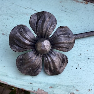 Steel Flower With Stem | Indoor or Outdoor Tall Metal Flower - Etsy
