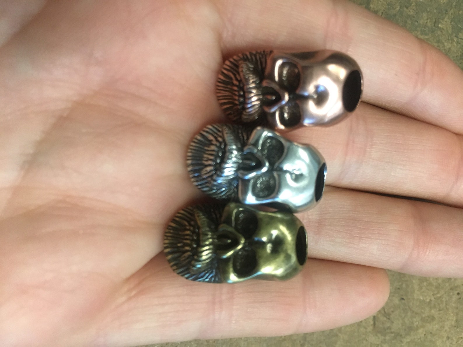 Bead for Beards or Dreads. Bearded Skull Skeleton Head Silver - Etsy