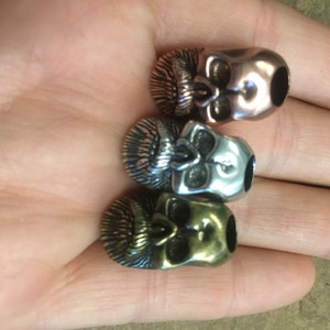 Bead for Beards or Dreads. Bearded Skull Skeleton Head Silver, Copper ...