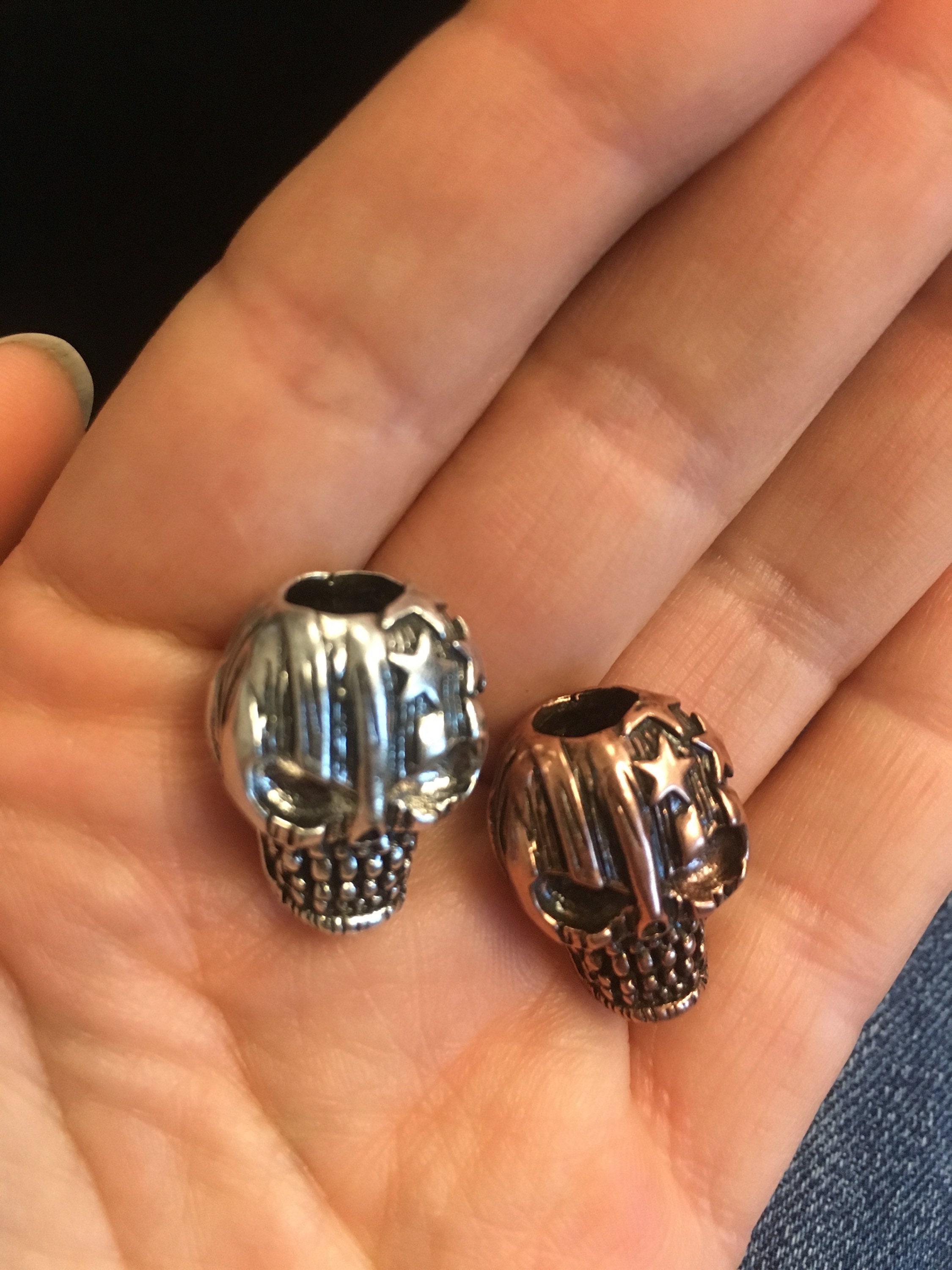 Bead for beards or dreads Skull with Stars and Stripes. Choose | Etsy