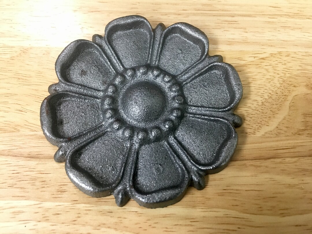 Metal Flower Cast Iron Flower Round Petals 4 Diameter - Etsy