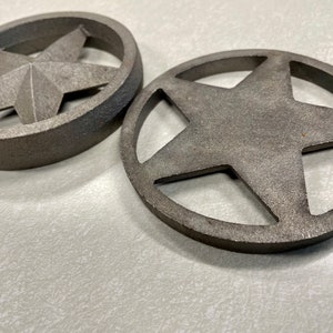 Metal Star, 2 Designs to Choose From, Cast Iron Round Star, Double ...