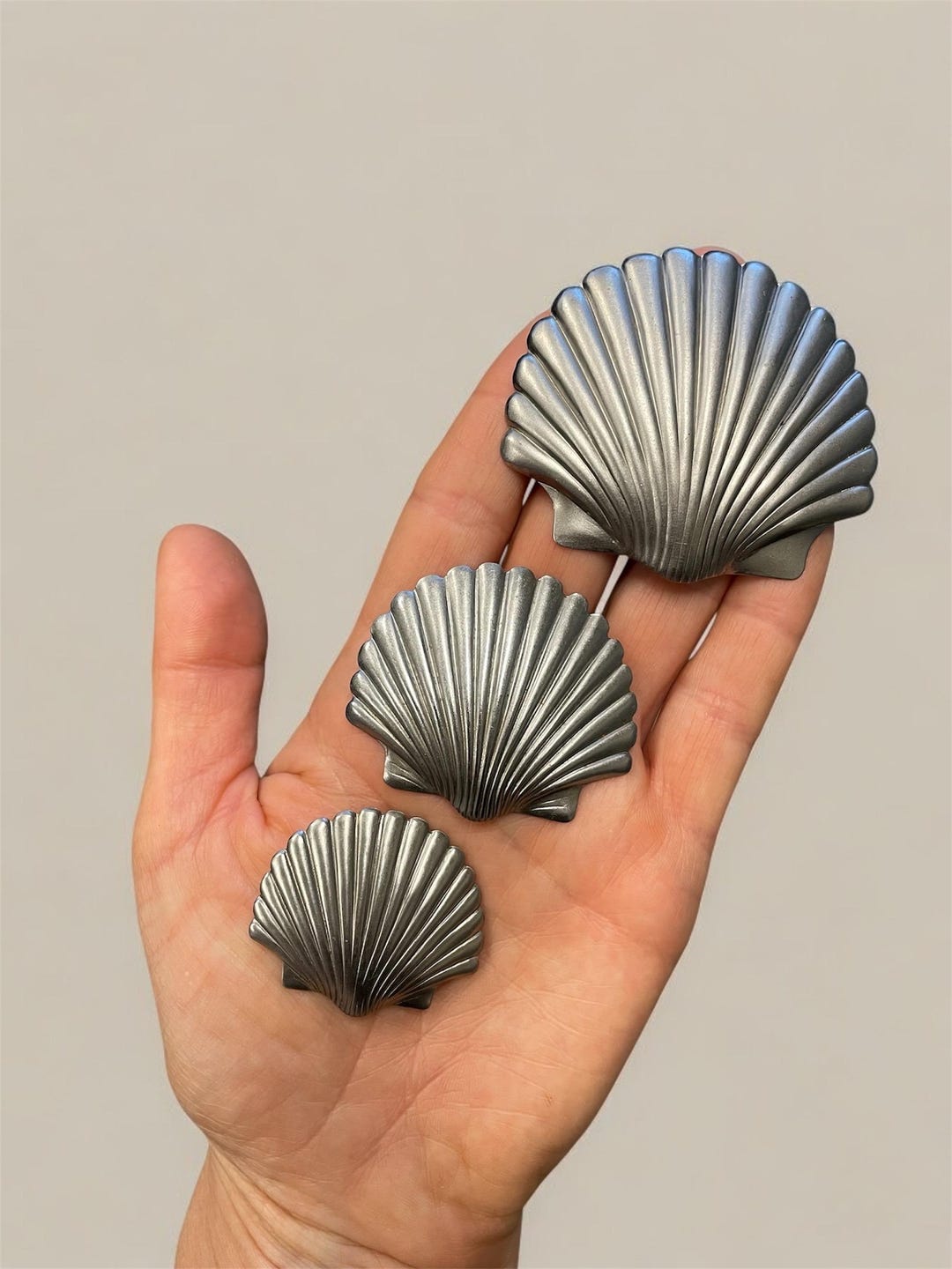 Metal Seashell Choose Large, Small or Extra Small - Etsy