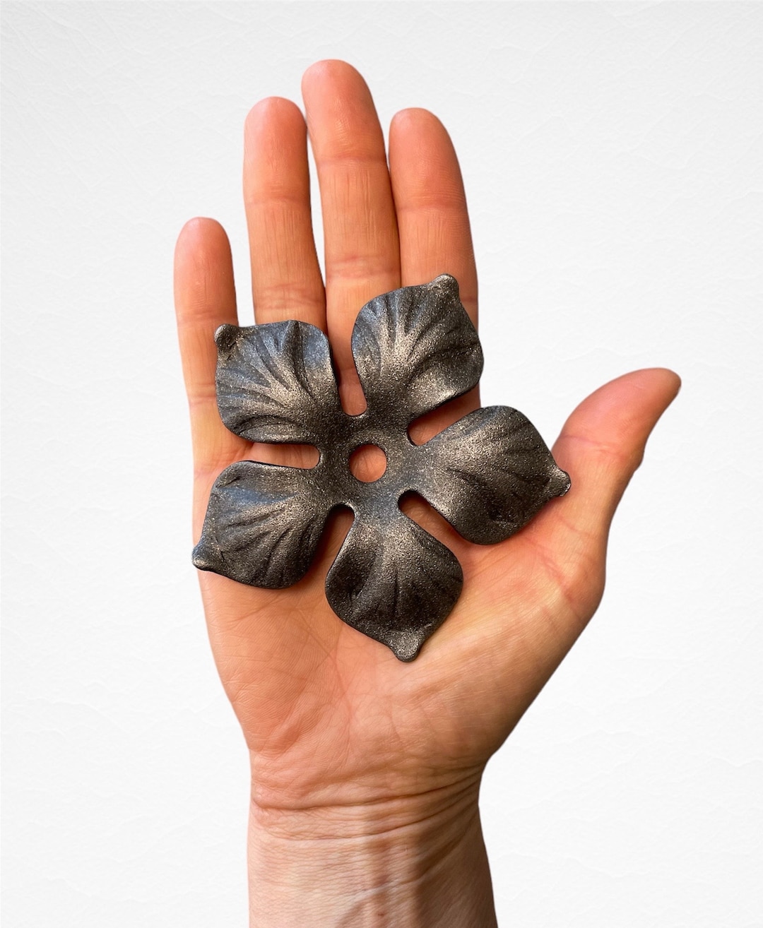 Steel Flower Cast Iron 5 Petal Flower With Hole - Etsy