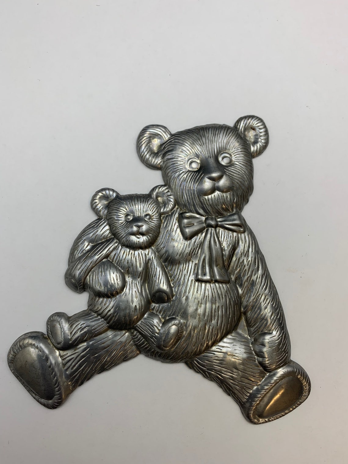 Metal 3d Teddy Bear With Baby Teddy Bear - Etsy