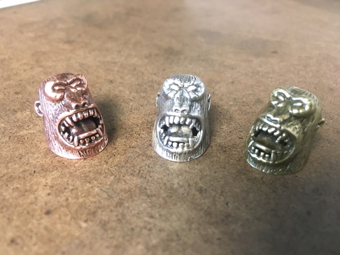 Bead for Beards or Dreads Ape Gorilla Head Silver, Copper or Bronze ...