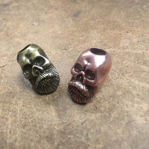Bead for Beards or Dreads. Bearded Skull Skeleton Head Silver, Copper ...