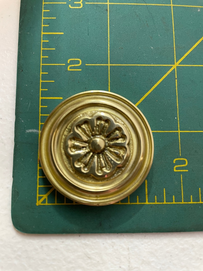 Brass Medallion Decorative Round Button With Threaded Hole on | Etsy