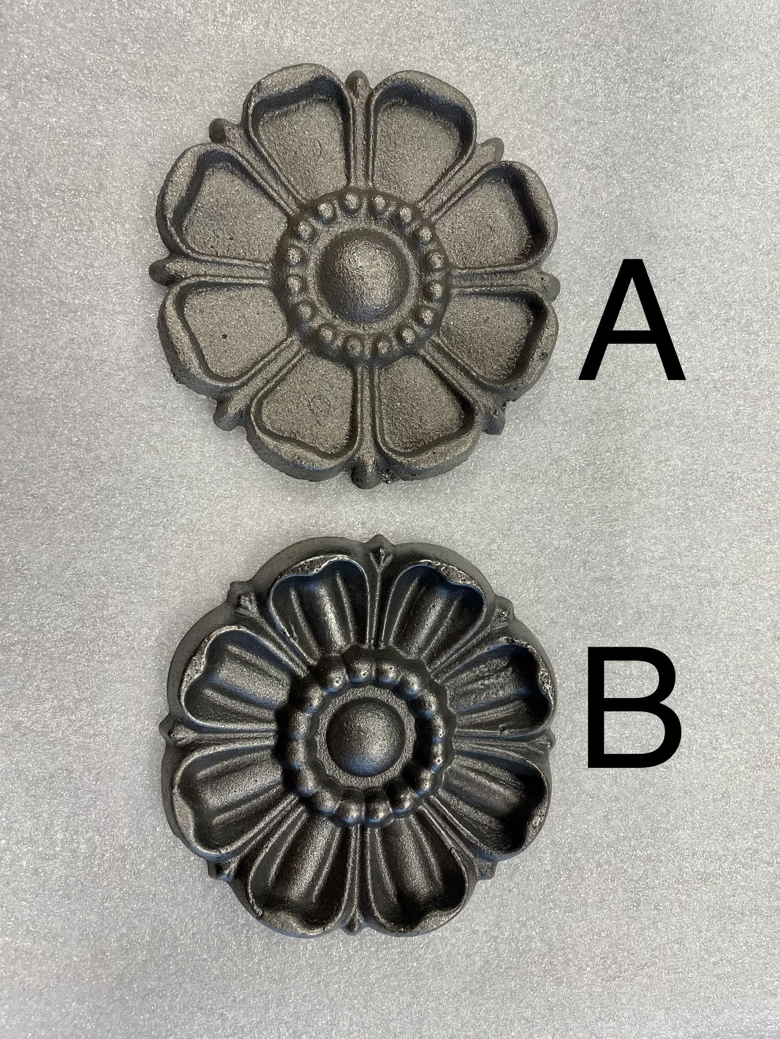 Metal Flower, Cast Iron Flower, Round Petals 4" Diameter Round 4 Inch ...