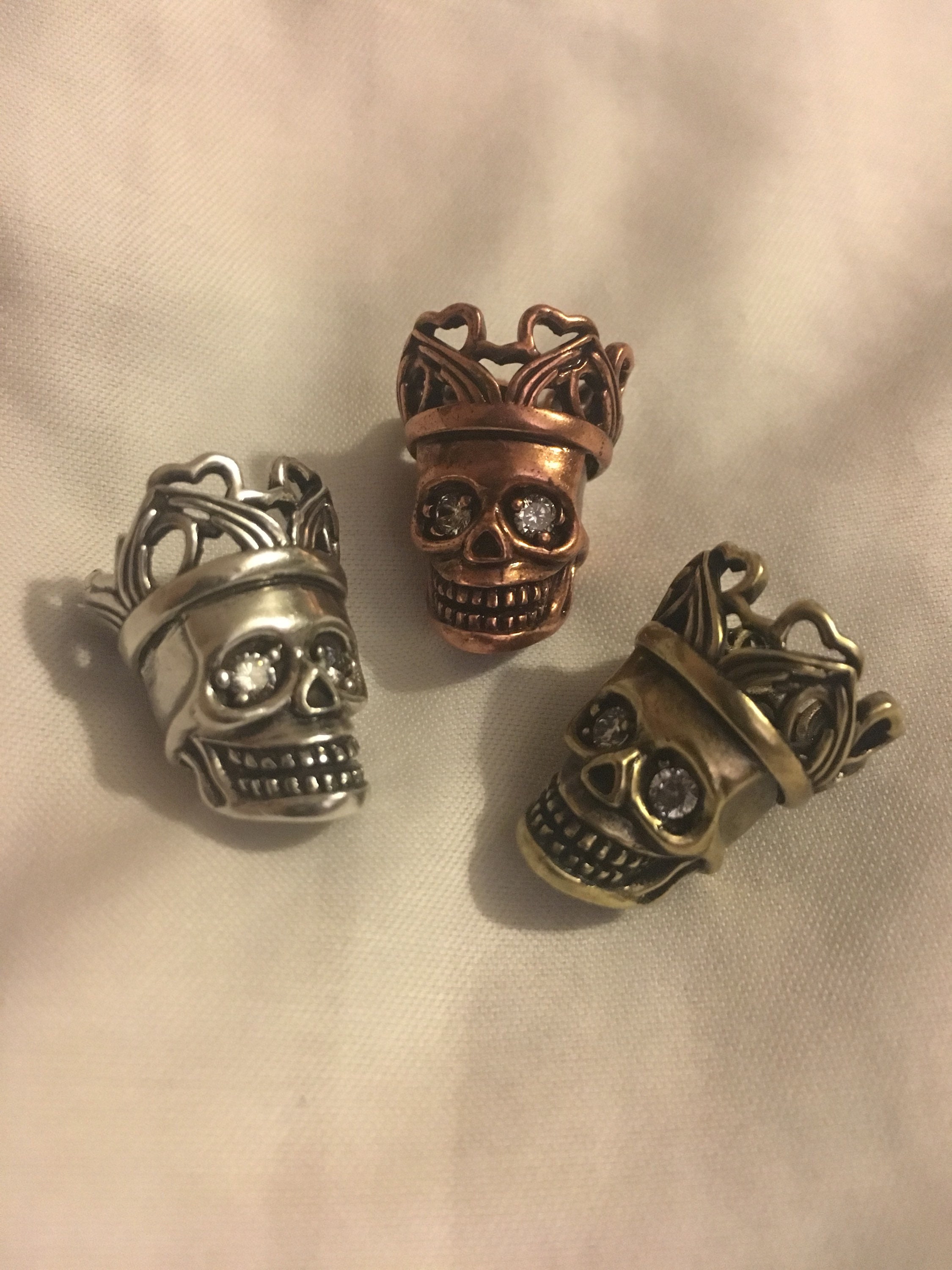 Large Hole Bead for Beards or Dreads Skull With Crown in | Etsy