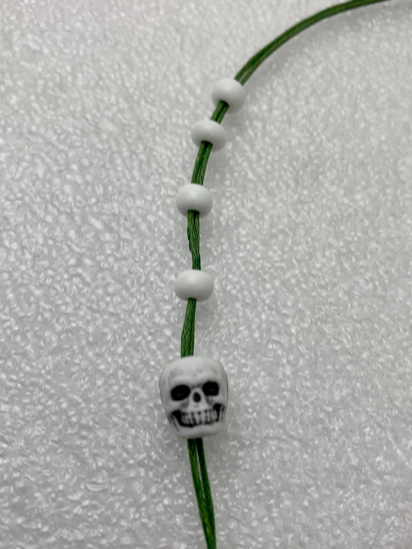 Beard Lacer - White Skull and White Beads You Choose Rope Color | Beard ...
