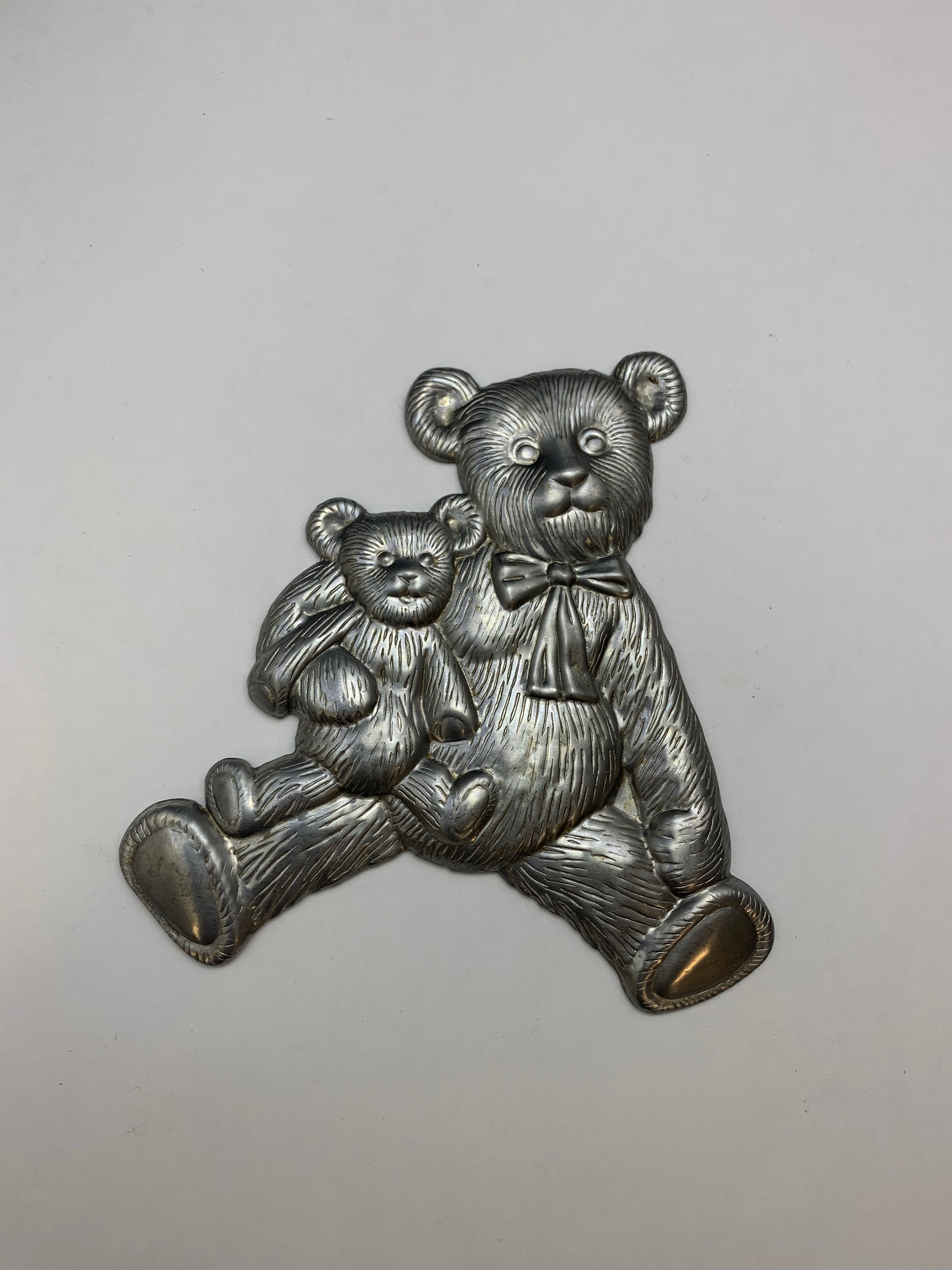 Metal 3d Teddy Bear With Baby Teddy Bear | Etsy