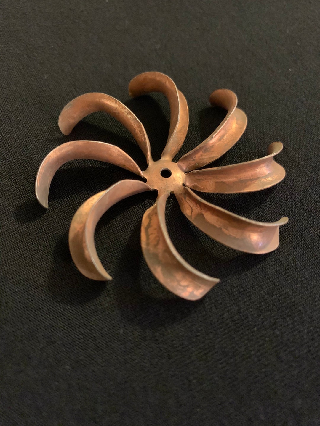Brass Flower With Hole in Center 8 Petal Pinwheel - Etsy