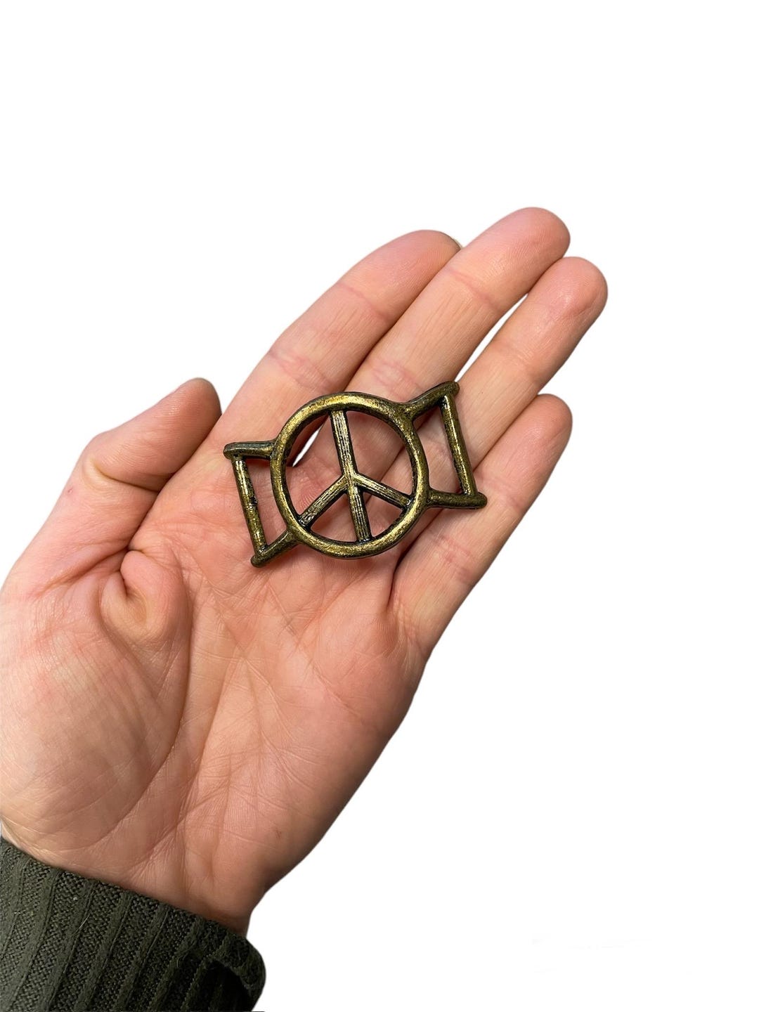 Peace Sign Buckle Cast Metal Buckle - Etsy