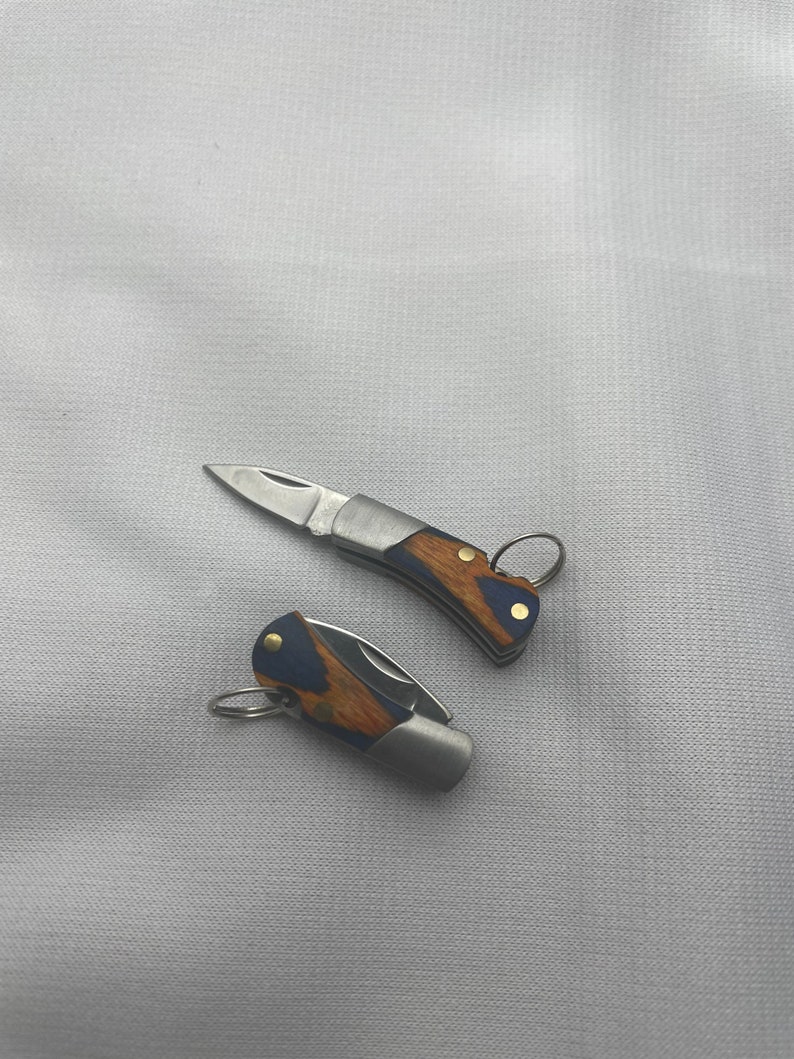 Tiny Pocket Knife Miniature Knife Keychain Choose Style - Etsy