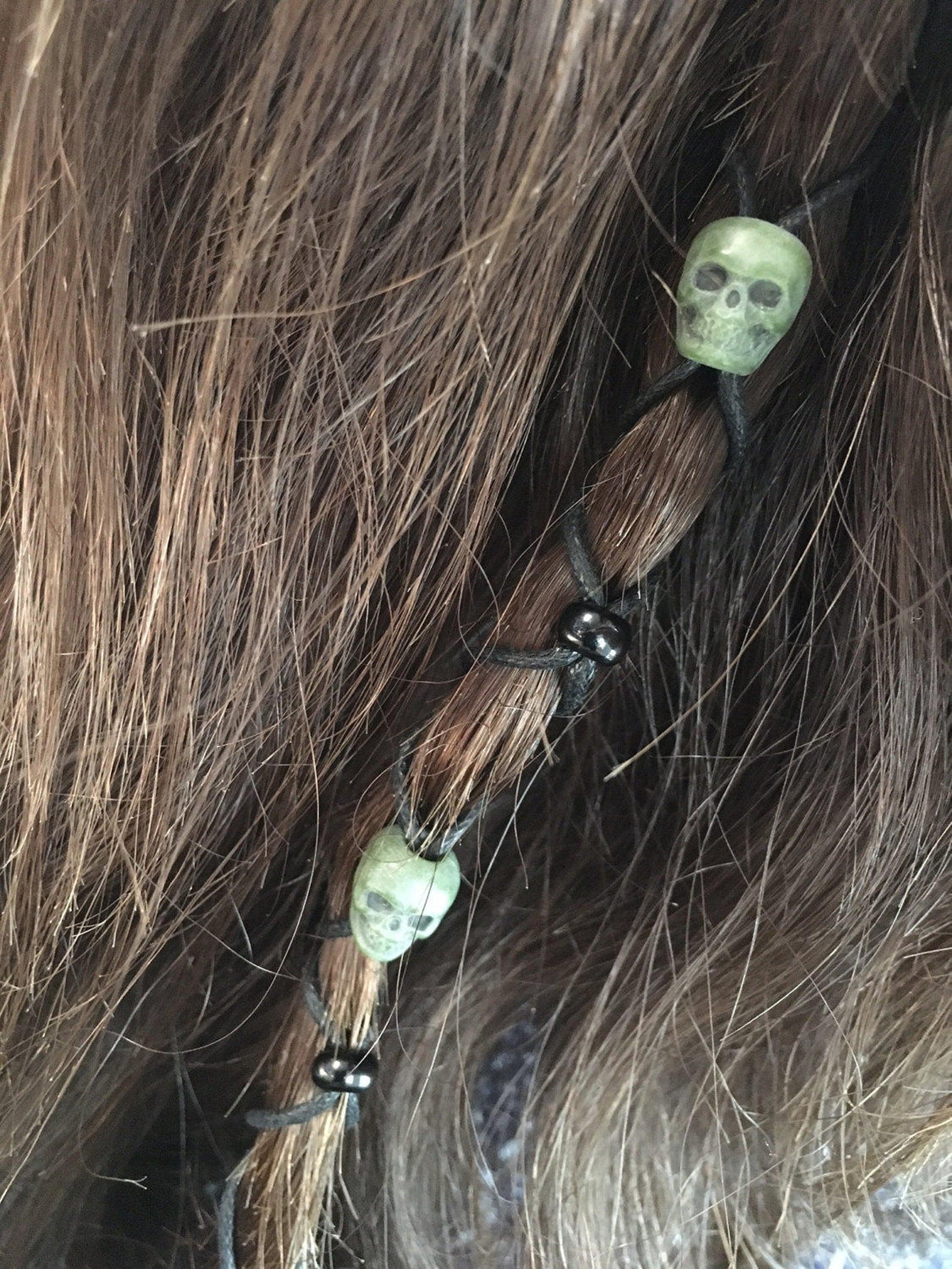 Beard Hair Lacer. Beard Accessory. Black Rope With Skulls. - Etsy