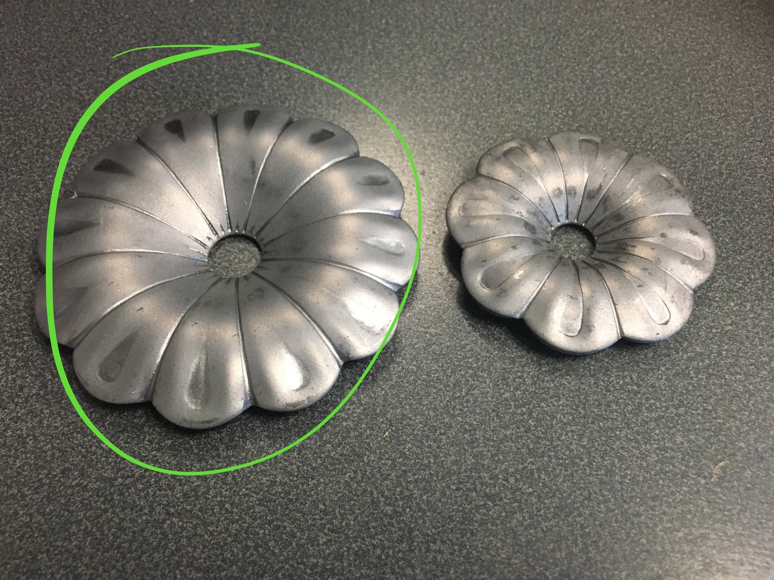 Steel Rosette With 3/8" Hole in Center 2 Sizes Available Round - Etsy
