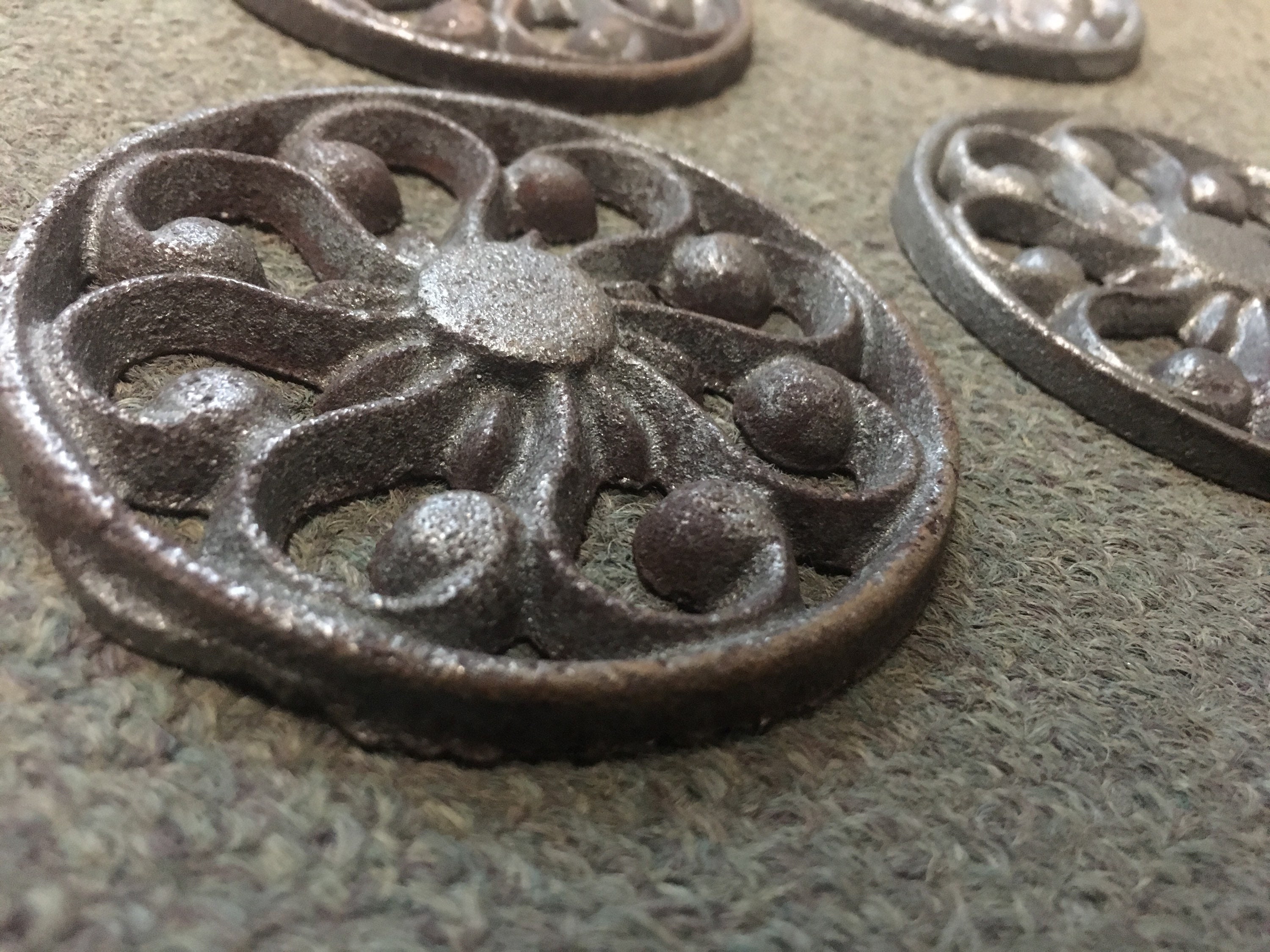 3 Inch Cast Iron Mandala, Rossette, Medallion, Marguerite, Circle ...