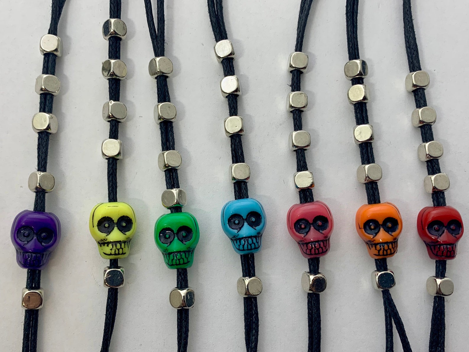 Mens Beard Lacer With Candy Skull. Beard Accessory. Black Rope | Etsy