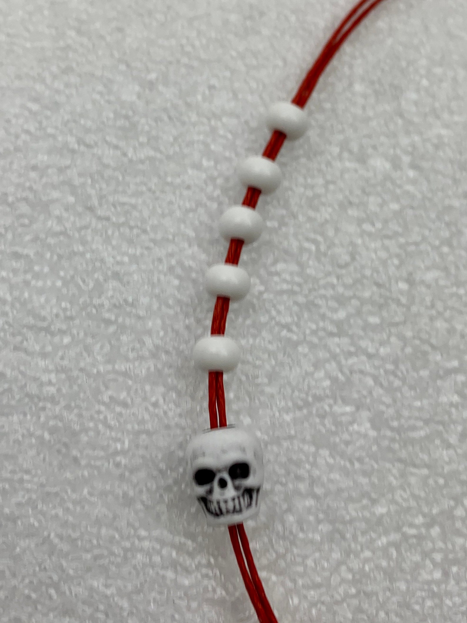 Beard Lacer - White Skull and White Beads You Choose Rope Color | Beard ...