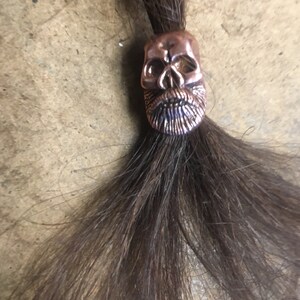 Bead for Beards or Dreads. Bearded Skull Skeleton Head Silver, Copper ...