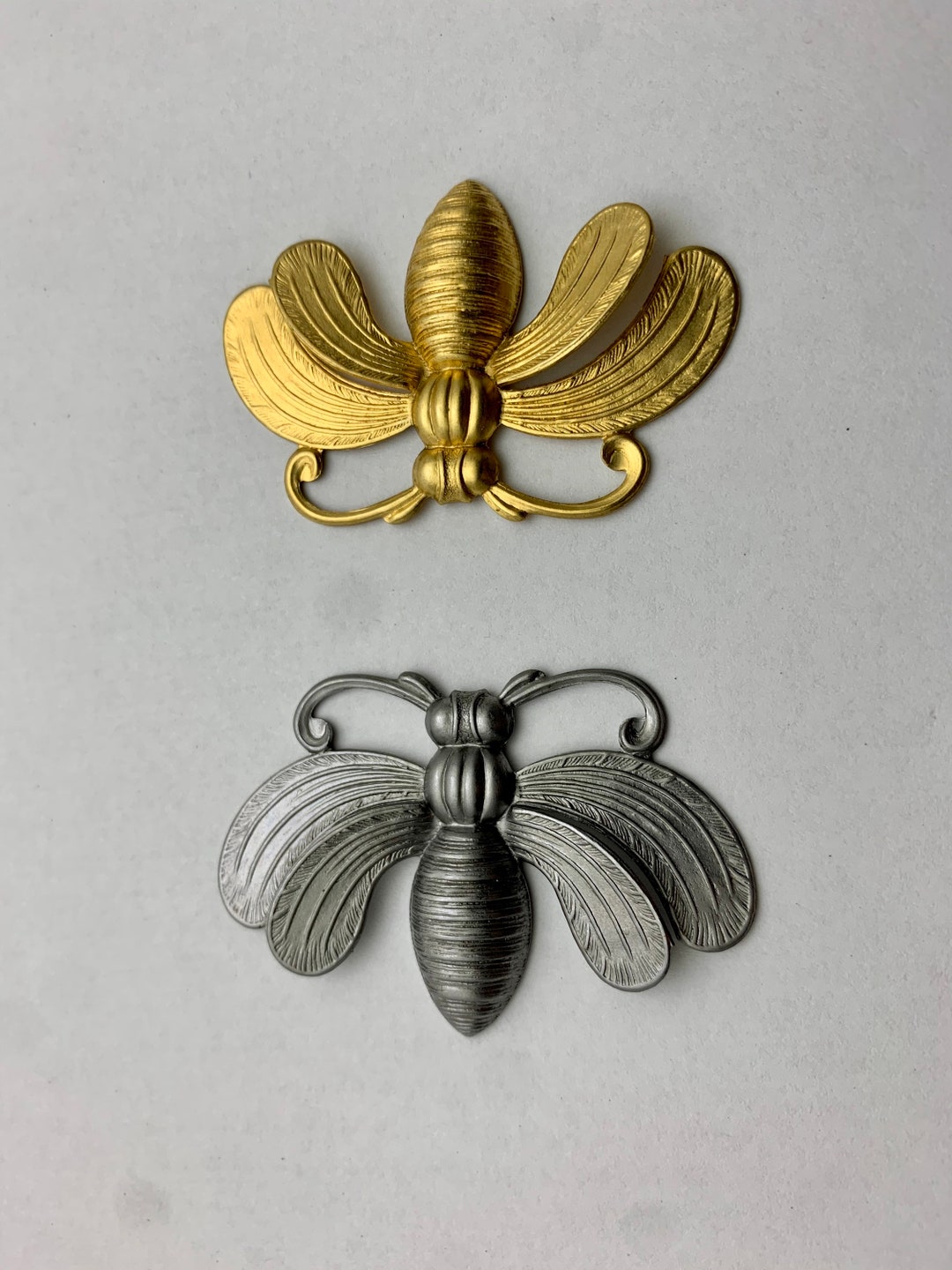 Small Metal Bee Choose Steel or Brass - Etsy
