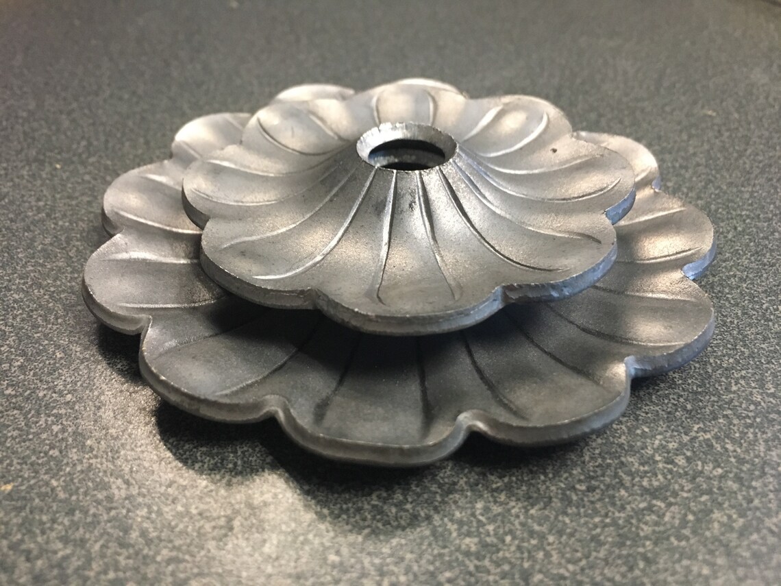Steel Rosette With 3/8" Hole in Center 2 Sizes Available Round - Etsy