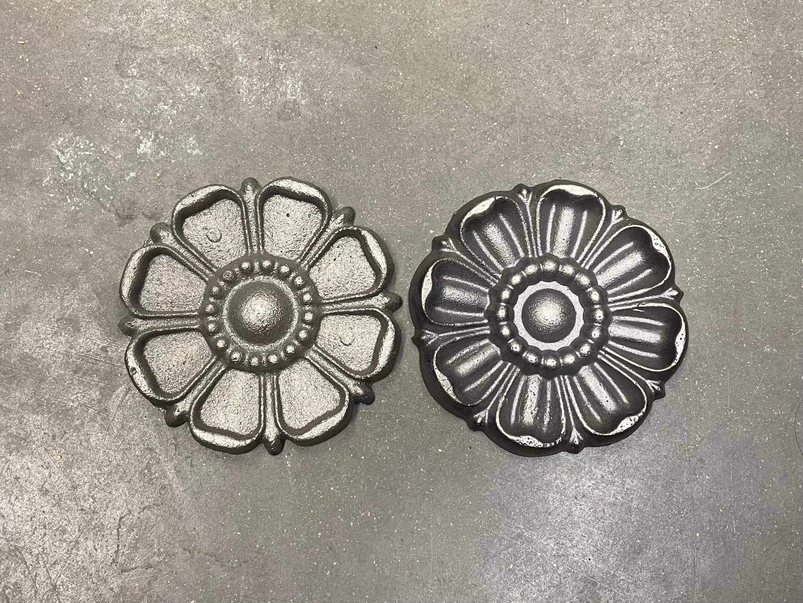 Metal Flower, Cast Iron Flower, Round Petals 4" Diameter Round 4 Inch ...