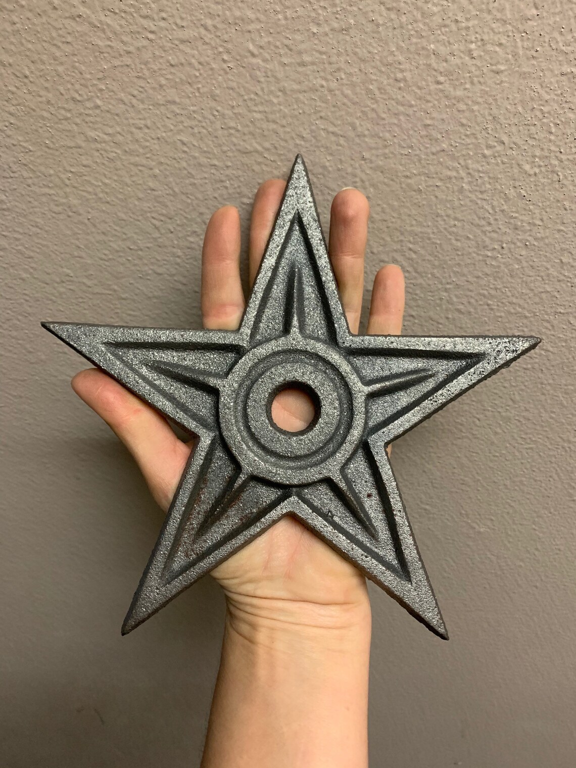 4 sizes Cast Iron Star with hole in center | Etsy