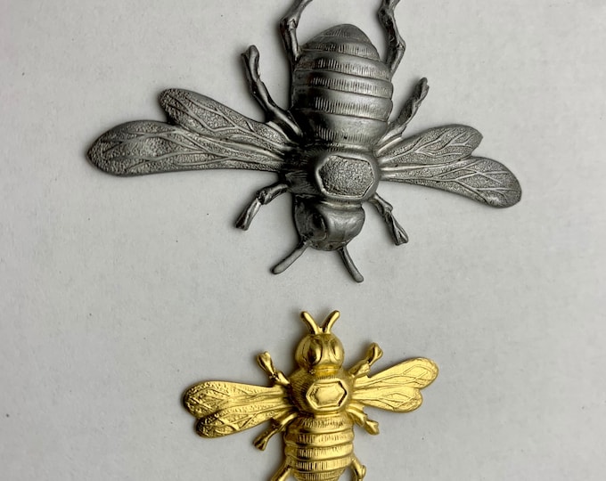 Small 3D Metal Bumble Bee Silver or Gold - Etsy