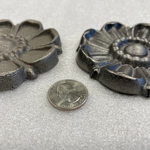 Metal Flower, Cast Iron Flower, Round Petals 4" Diameter Round 4 Inch ...