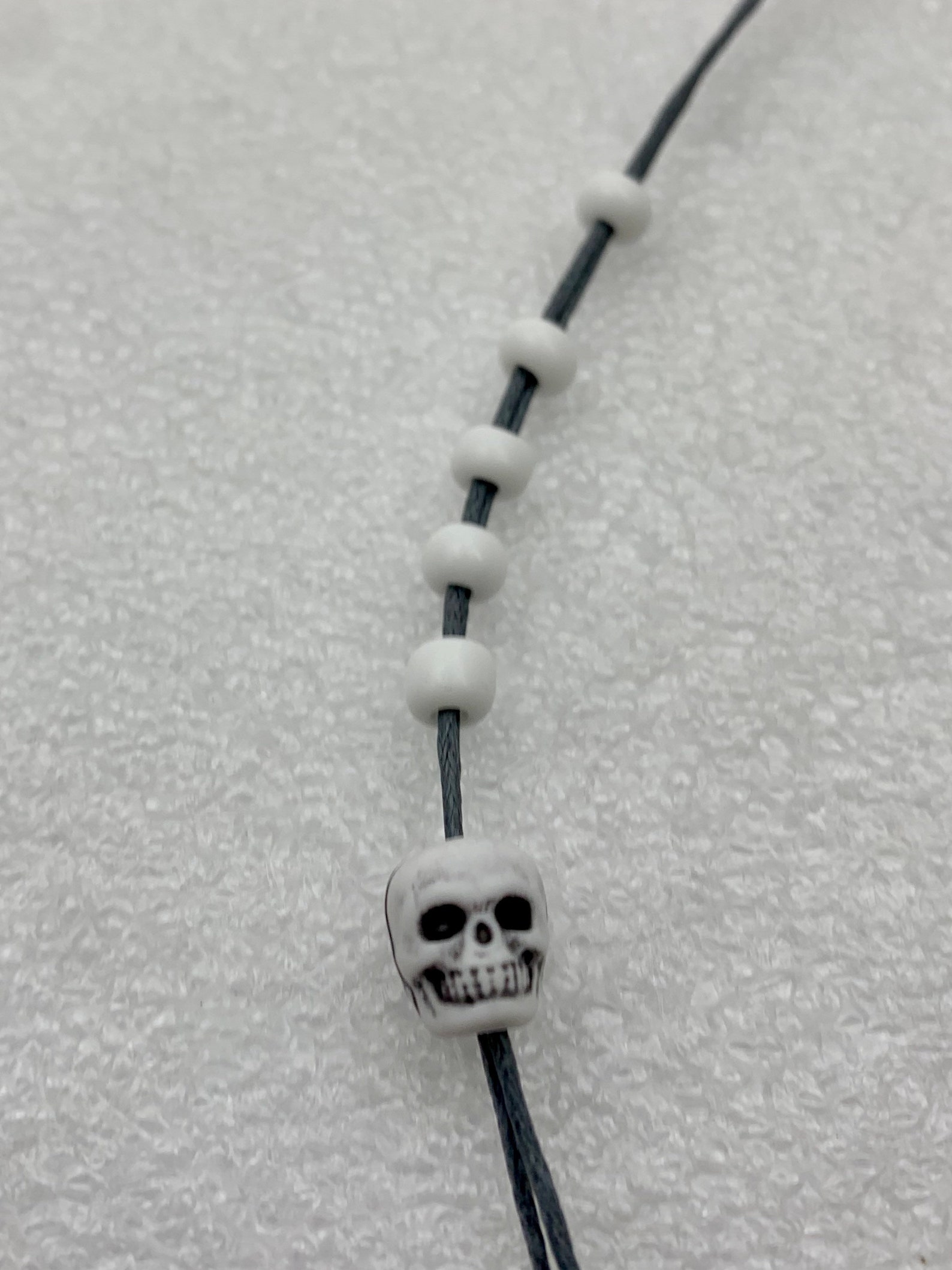 Beard Lacer - White Skull and White Beads You Choose Rope Color | Beard ...